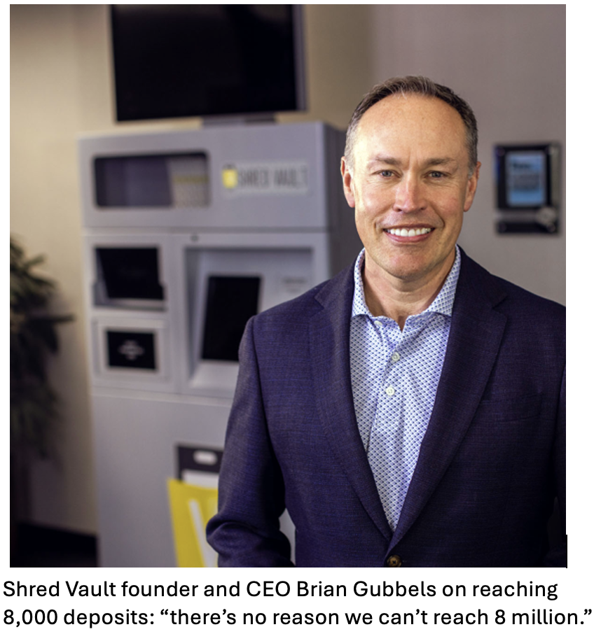 Shred Vault CEO Comments on Reaching 8,000 Deposits - Shred Vault